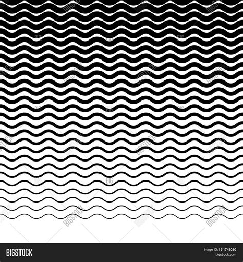 Parallel Wavy Zigzag Horizontal Lines Horizontally Repeatable Geometric Pattern Stock Vector