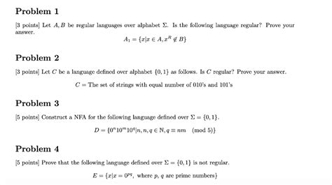 Solved Problem 1 [3 Points] Let A B Be Regular Languages