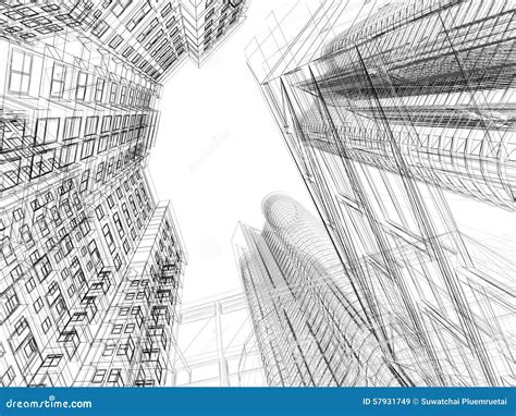 Abstract Wireframe Of 3d Architecture Stock Illustration Illustration Of Prints Abstract