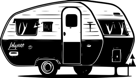 Camper Black And White Isolated Icon Vector Illustration 23544939 Vector Art At Vecteezy