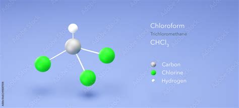 Chloroform Molecule Molecular Structure Trichloromethane 3d Model