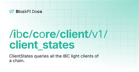 Ibc Core Client V Client States BlockPI Docs