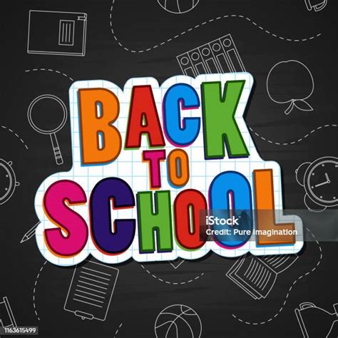 회색 배경에 학교 다채로운 배너로 돌아가기 0명에 대한 스톡 벡터 아트 및 기타 이미지 0명 개념 개체 그룹 Istock