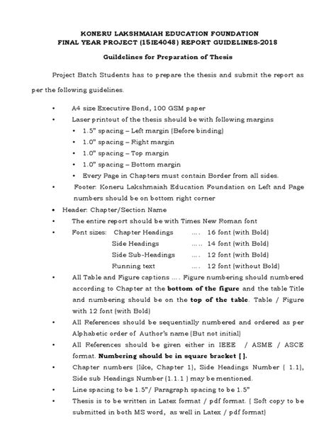 b tech project report guidelines 2018 pdf thesis writing