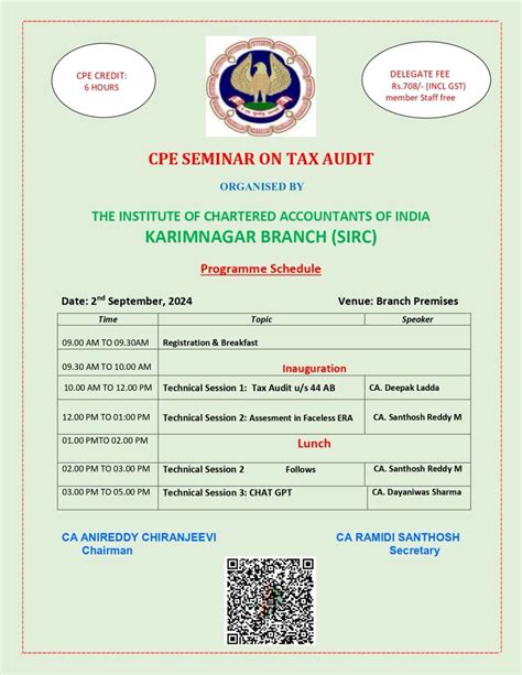 Deepak Ladda On Linkedin Dear Friends Will Be Speaking On Tax Audit At Karim Nagar Branch Tomm…