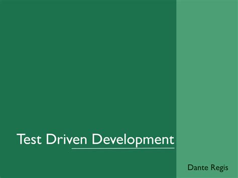 Test Driven Development Speaker Deck