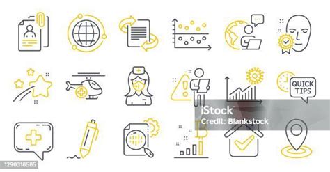 비트 코인 그래프 서 통계 점 플롯 기호와 같은 과학 아이콘 세트 벡터 간호사에 대한 스톡 벡터 아트 및 기타 이미지 간호사