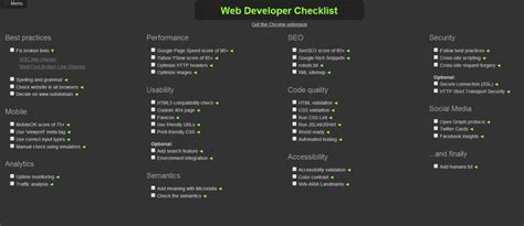 Web Developer Checklist Web Development Checklist Development