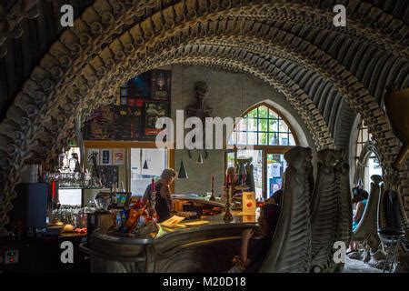 View Of The Interior Of The Hr Giger Bar In The Small Castle Village Of