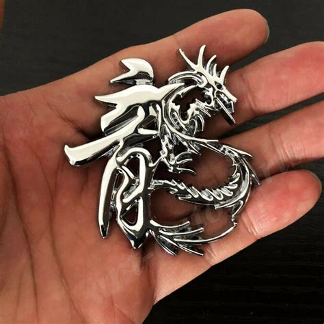 3d 금속 크롬 중국 드래곤 캐릭터 자동차 엠블럼 배지 스티커 데칼차량용 스티커 Aliexpress