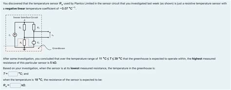 You Discovered That The Temperature Sensor R X Chegg