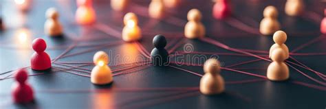 Interconnected Human Figures Symbolizing Business Network Collaboration And Teamwork Stock