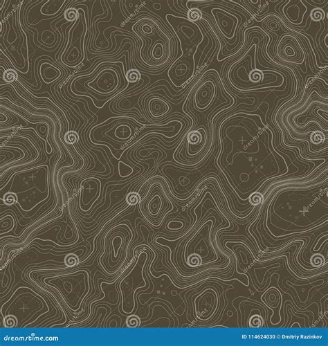 Seamless Pattern Topographic Map Background With Space For Copy Seamless Texture Line