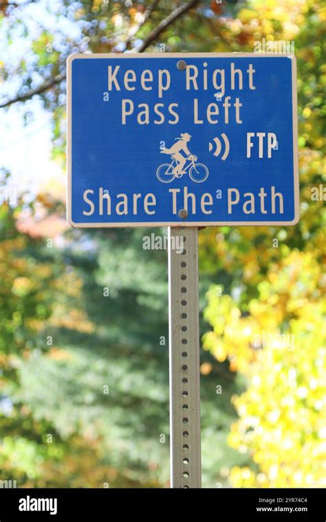 Bicycle Signs Keep Right Pass Left Share The Pass Symbol Sign Stock