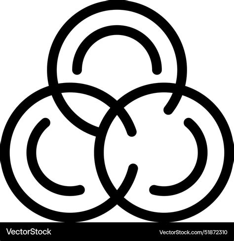 Three Interlocking Circles Forming Abstract Shape Vector Image