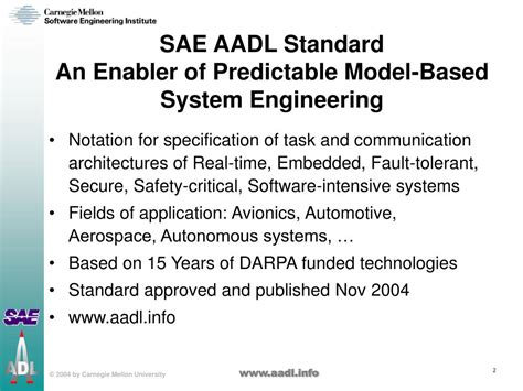 Ppt The Society Of Automotive Engineers Sae Architecture Analysis And Design Language Aadl