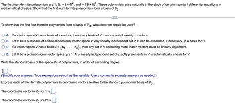 Answered The First Four Hermite Polynomials Are Bartleby