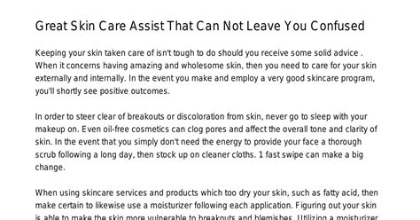 Great Skin Treatment Assist That Can Not Leave You Confusedqjonipdf