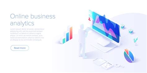 Premium Vector People Characters Working With Data Visualization At Laptop Man And Woman