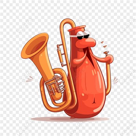 바리톤 클립 아트 만화 캐릭터 튜바 솔로 연주 벡터 Png 일러스트 무료 다운로드 Lovepik