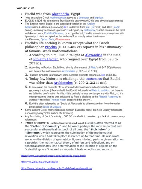 Euclid And The Elements Pdf Euclid Mathematics