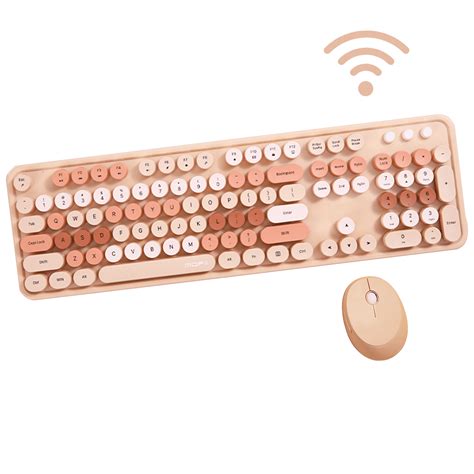 Arcwares Wireless Keyboard And Mouse Combo Sweet Cute Style 2 4GHz USB Ergonomic Keyboard