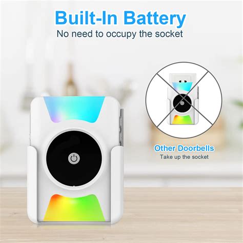 Daytech Wireless Doorbell Battery Operated Vibrating LED Flashing For Home Hearing Impaired