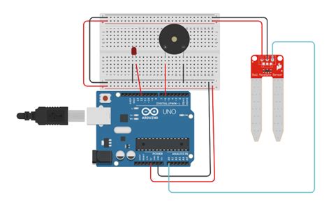Circuit Design Soil Moisture Sensor Tinkercad
