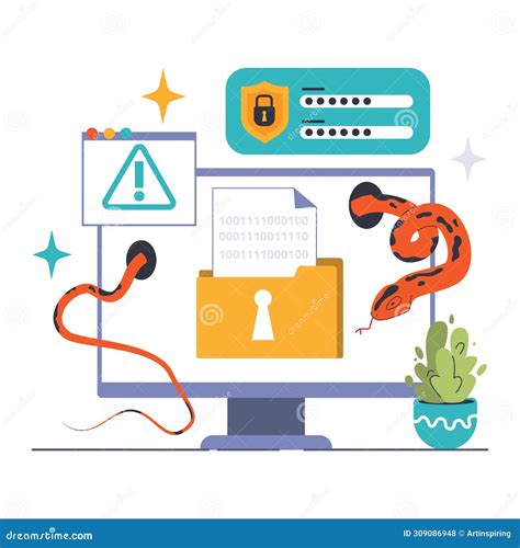 Computer Worm Icon In Cartoon Style Isolated On White Background