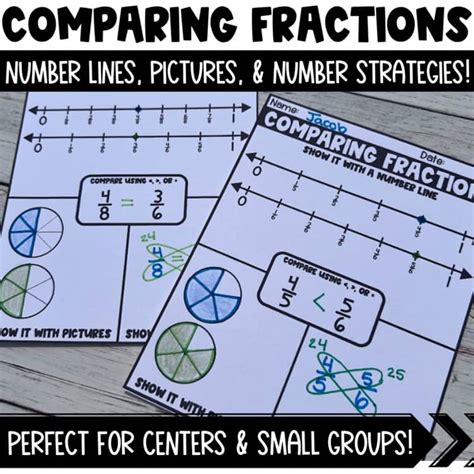 Comparing Fractions Number Line And Visual Models Review Small Group Rti Or Center