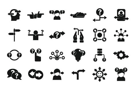 Ambiguity Icons Set Simple Vector Data Analysis