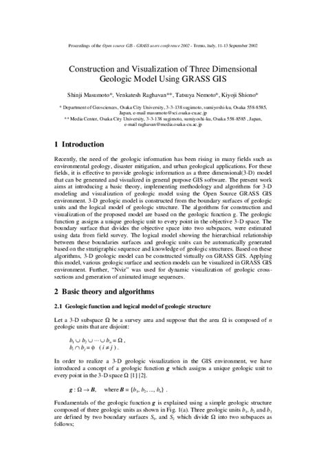 Pdf Construction And Visualization Of Three Dimensional Geologic