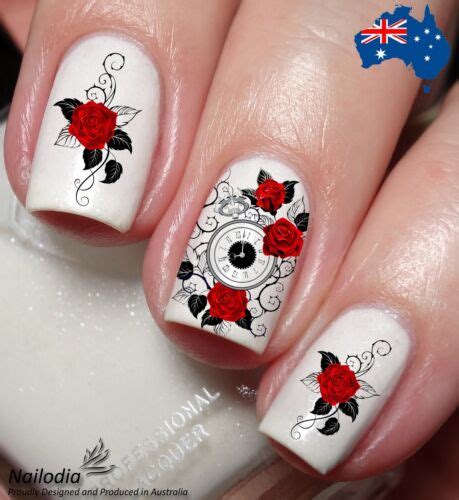 Rose Lady Flower Nail Art Decal Sticker Water Transfer Slider Ebay
