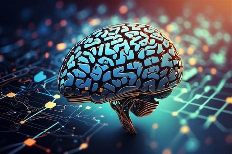 Premium Photo Concept Of Thinkingbackground With Brain CPU Mind Series Technology Symbols