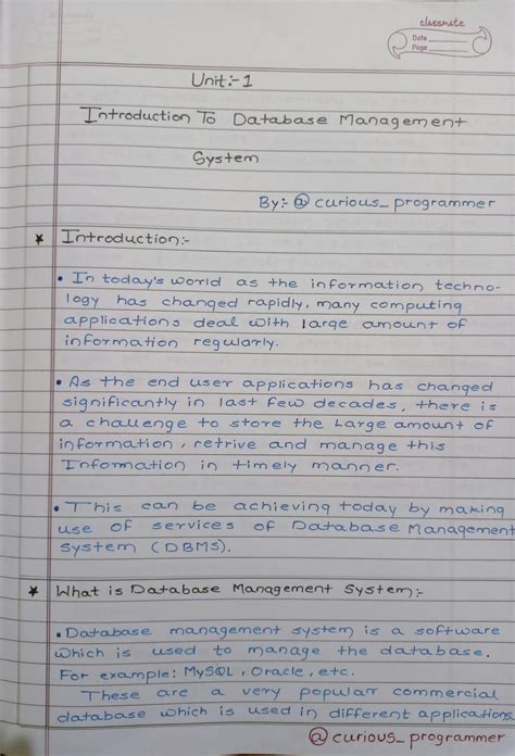 SOLUTION Data Base Management System Notes Studypool