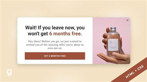 html css popup modal design step by step youtube