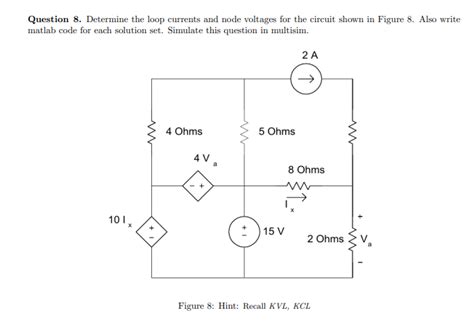 Solved Question Determine The Loop Currents And Node Chegg Com