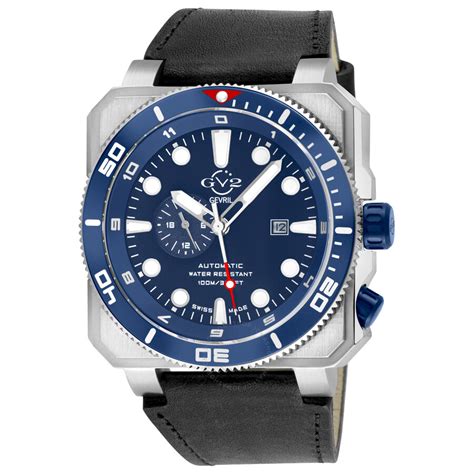 Gv2 By Gevril Xo Submarine Automatic Blue Dial Mens Watch 4552