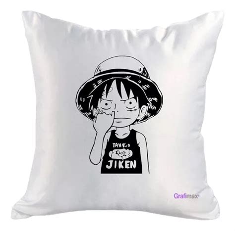Cojín Blanco Felpa One Piece Luffy Moco 40x40 Grafimax Cuotas Sin Interés