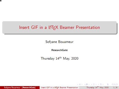 Title Page Insert  In A Latex Beamer Presentation Download Scientific Diagram