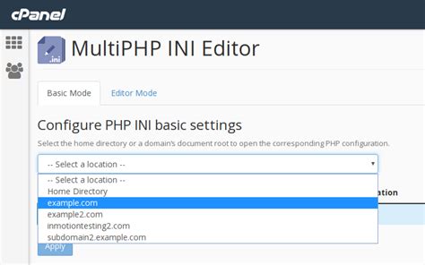 How To Use The Multiphp Ini Editor In Cpanel Inmotion Hosting