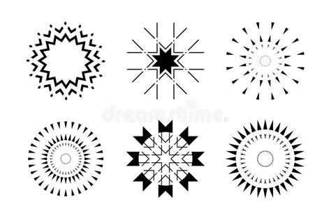 Design Elements Set Abstract Decorative Radial Circle Patterns Stock Vector Illustration Of