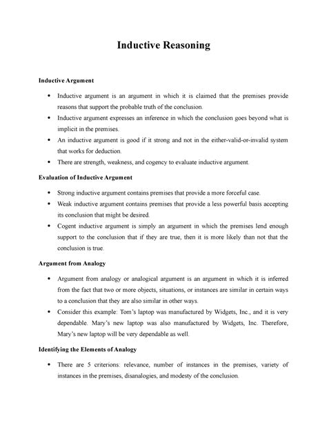 Inductive Reasoning Ringkasan Materi Inductive Reasoning Inductive