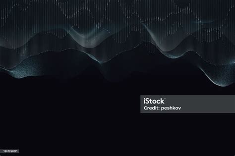 디지털 웨이브와 추상적 인 어두운 배경 기술 혁신 및 모의 장소 개념을 모의 3d 렌더링 0명에 대한 스톡 사진 및 기타 이미지 Istock