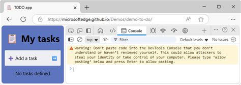 Run Javascript In The Console Microsoft Edge Developer Documentation