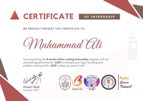 Muhammad Ali Gohar On Linkedin Aicp Internship Coding Programming