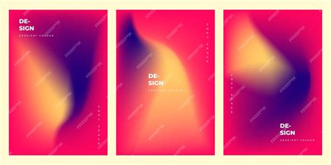 Premium Vector Colorful Abstract Gradient Mesh Poster Design Set Copy Space