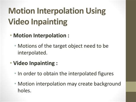 PPT Video Motion Interpolation For Special Effect Applications PowerPoint Presentation ID