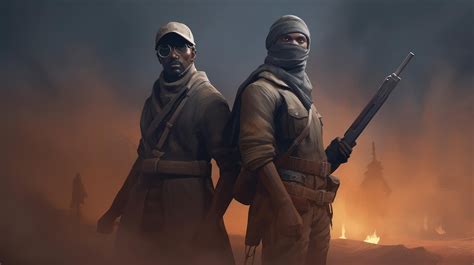 Premium Ai Image Rust Thumbnail 2 Characters With Guns