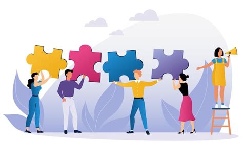 팀 빌딩 개념 프로젝트 작업 팀 상호 전략 기업 생활 파트너십 프리미엄 벡터